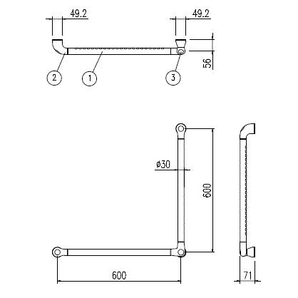 INAX LIXIL(INAX) 握りバー 7808L-BTYPE-600X600/W-K : プロマート Yahoo!店 - 通販 - Yahoo!ショッピング