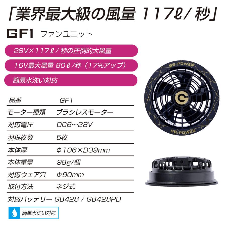 [15ヶ月保証] 長信ジャパン 2025 モデル GB-POWER 28V対応 ファン GF1 空調 ウェア 冷却 風 作業着 服 空調作業服 日本企業 国内メーカー : プロマート ...