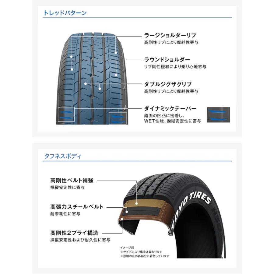 TOYO TIRES 225/50R18C 107/105R トーヨー H30 バン・小型トラック用ドレスアップタイヤ【メーカ ー取り寄せ商品 】 : プロショップ パワーズ - 通販 ...