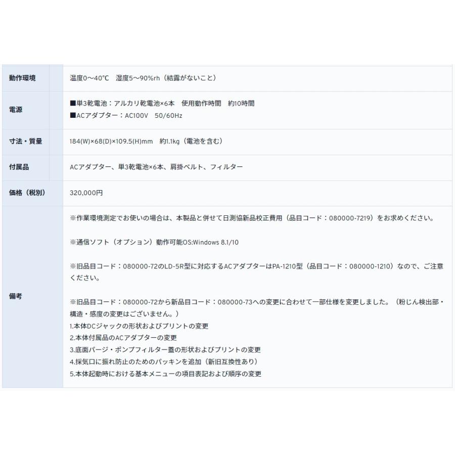 【代引不可】SIBATA デジタル粉じん計 LD-5R型 080000-73 : プロショップ三省堂 - 通販 - Yahoo!ショッピング