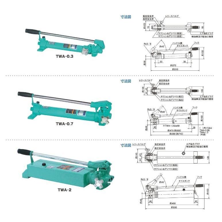 【代引不可】大阪ジャッキ TWA形 手動油圧ポンプ 単動(低圧リリーフ)タイプ用 TWA-0.7 : プロショップ三省堂 - 通販 - Yahoo!ショッピング