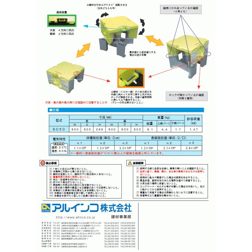 ALINCO 法人のみ アルインコ(/A) ステップキューブ N型 SC50 SC50-N 1台 : ProShop伊達 - 通販 ...