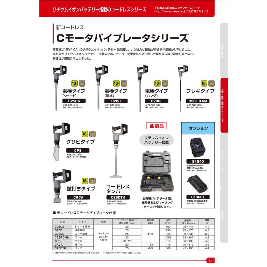 法人のみ エクセン EXEN (/AO) コードレスバイブレータ 手持ち式 軽便バイブレータ CPS : exen-cps : ProShop伊達 - 通販 - Yahoo!ショッピング