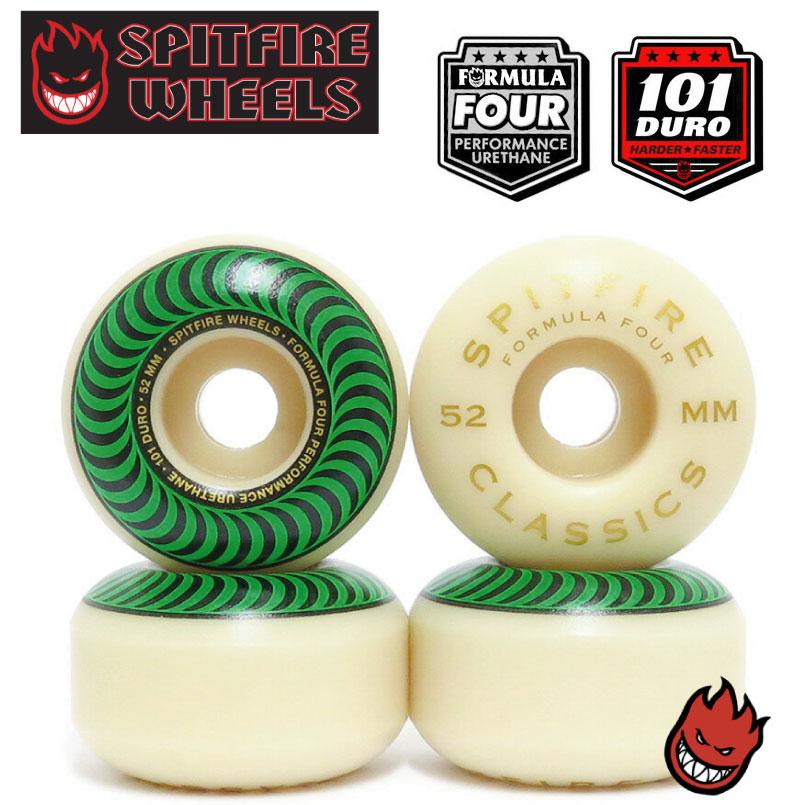 スピットファイアー ウィール SPITFIRE WHEEL FORMULA FOUR F4 CLASSIC 101D GREEN 52mm スケボー SKATEBOARD スケートボード ...