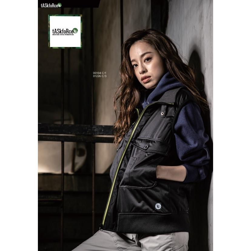 00104 tASkfoRce タスクフォース G8 ミリタリー 防寒ベスト 防風 保温 中綿 裏アルミプリント YKKクイックフリー 防寒着 作業服 作業着 ワークウェア : 作業衣専門店 ...
