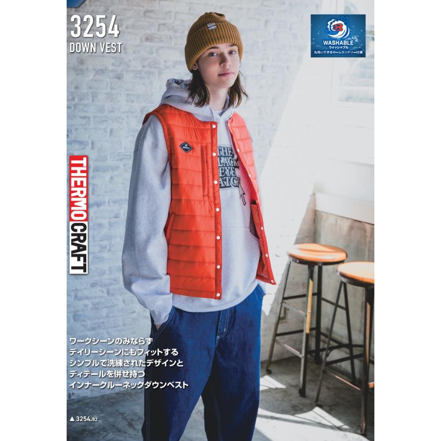 BURTLE（バートル） 3254 BURTLE サーモクラフト対応 防寒 ダウンベスト 2023 秋冬 新作【服のみ単品】ナイロン ベスト 軽量 撥水 防風 保温 作業服 作業着 防寒着 ...