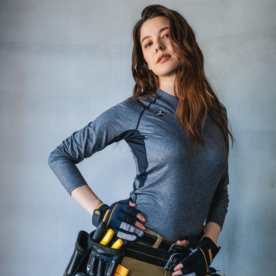 4076 BURTLE バートル 数量限定品 HOT FITTED ホットフィッテッド 2022 秋冬 新作 長袖Tシャツ ストレッチ 防寒 裏起毛 保温性 伸縮性 吸汗速乾 作業服 作業着 ...