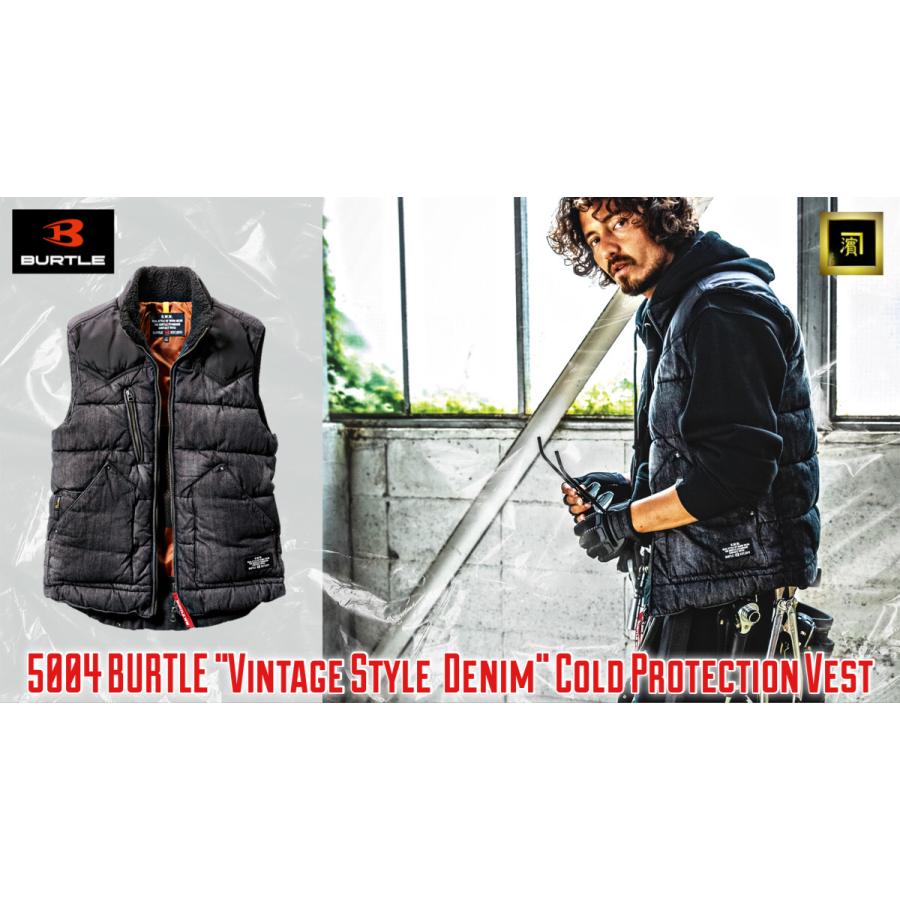 BURTLE 5004 バートル サーモクラフト対応 デニム 防寒ベスト【服のみ単品】ヴィンテージテイスト シープボア コーデュラナイロン 防寒着 作業服 作業着 : 作業衣専門店 浜田 ...