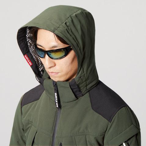 BURTLE（バートル） 5270 BURTLE サーモクラフト対応 大型フード付き 防寒ジャケット【服のみ単品】ヌバックタッサー 防風 保温 アウトドア 防寒着 作業服 作業着 : 作業衣 ...