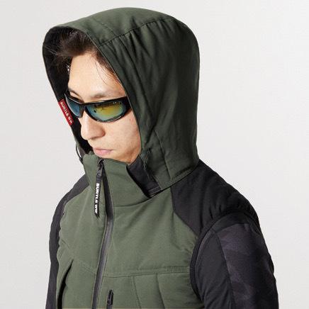 BURTLE（バートル） 5274 BURTLE サーモクラフト対応 大型フード付き 防寒ベスト【服のみ単品】ヌバックタッサー 防風 保温 アウトドア 防寒着 作業服 作業着 : 作業衣専門店 ...