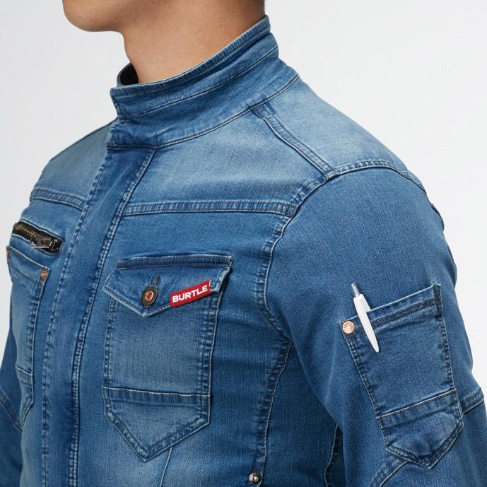BURTLE（バートル） 591D 592D BURTLE サマー 接触冷感 クレイジーストレッチ クール デニム 上下セットアップ 数量限定品 作業服 作業着 ワークウェア ユニフォーム ...