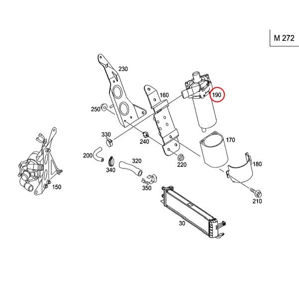 Mercedes-Benz ベンツ W220 W221 C207 A207 W211 W212 インタークーラー用 ウォーターポンプ ...