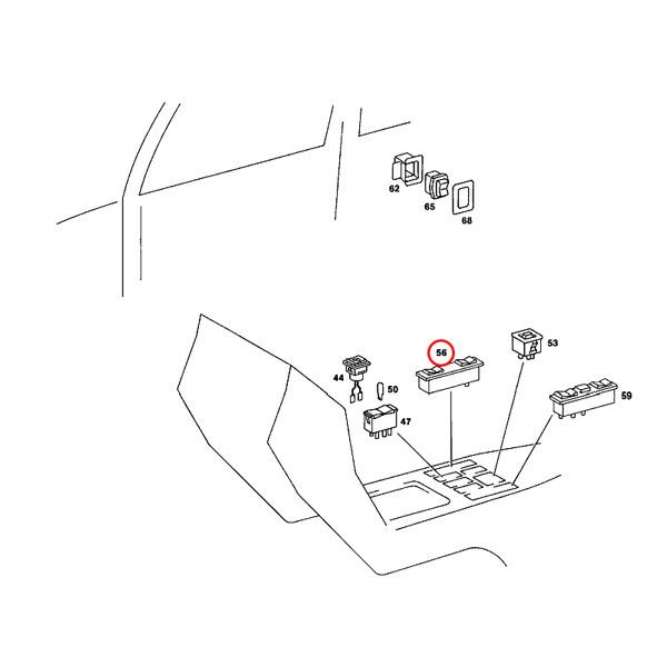 Mercedes-Benz ベンツ 190クラス W201 190D 190E フロント パワーウインドウスイッチ/ウィンドウスイッチ 右側 ...