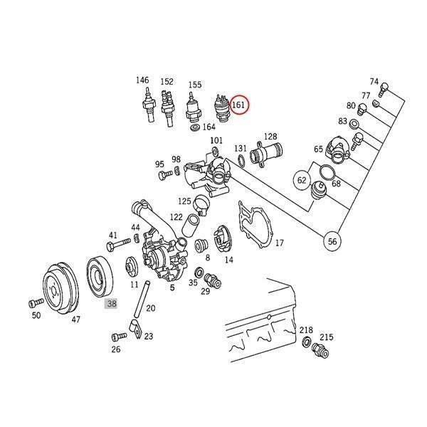 Mercedes-Benz ベンツ Gクラス W463 G320 エンジンクーリングファンスイッチ/水温センサー 0065456124 ...