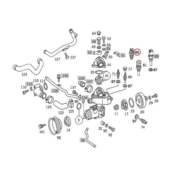 ベンツ Gクラス W463 G320 エンジンクーリングファンスイッチ/水温センサー 0065456124 :0065456124-3:プロ ...