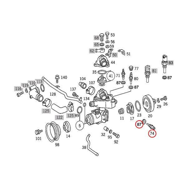 ベンツ W463 W201 300GE 190E エンジンクーリングファンスイッチ/水温センサー 0085423217 : ...