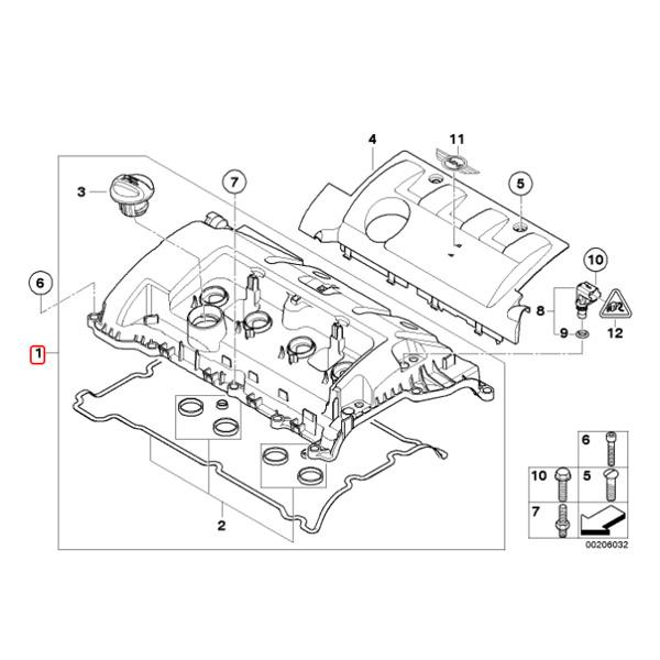 MINI BMW ミニ R55 R56 クーパー Cooper ワン One エンジンヘッドカバー 11127646554 ...