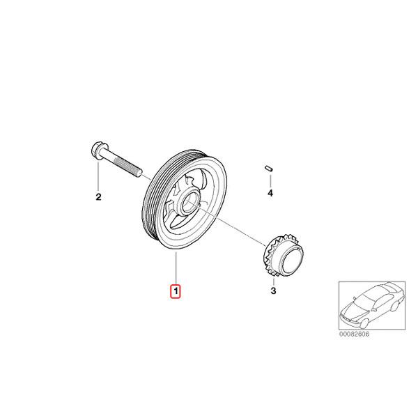 BMW MINI ミニ R50 R52 クランクプーリー/バイブレーションダンパー W10 エンジン用 11237829906 : ...