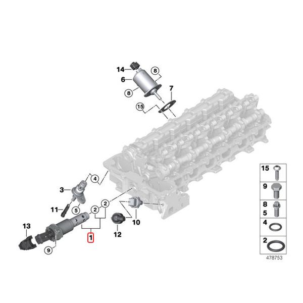 BMW E87 E82 E63 130i 135i 630i VANOS カムシャフトソレノイドバルブ/バリアブルタイミング 11367585425 11367516293 : プロテック ...