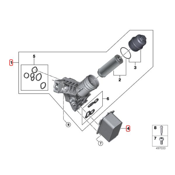 BMW F20 F22 F30 F31 M140i M240i 340i エンジンオイルフィルターハウジングケースASSY ...