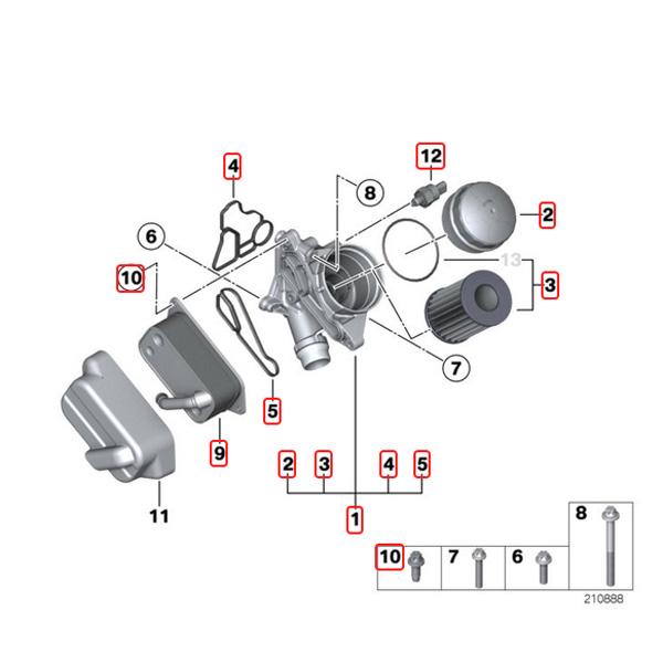 BMW E87 E90 E91 E60 E61 F11 130i 323i 325i 325xi 330i 330xi 525i 528i 530i 530xi オイルフィルターハウジング ...