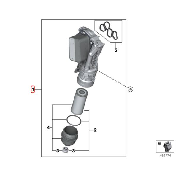 MINI BMW ミニ F60 クーパー Cooper CooperS ワン One エンジンオイルフィルターハウジングケース オイルクーラー ...