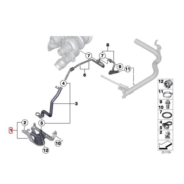 BMW 1シリーズ F20 118i アディショナルウォーターポンプ/補助ウォーターポンプ 11518616992 11517600969 ...