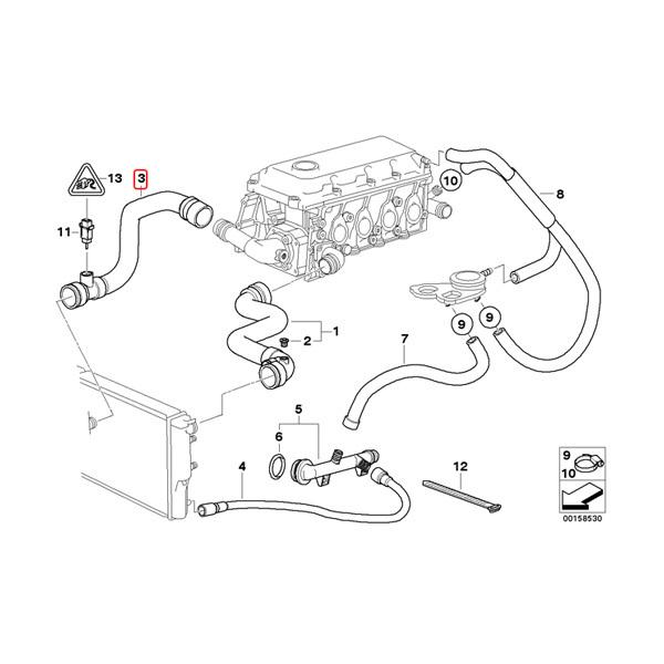 BMW 3シリーズ E46 ラジエーターホース/ロアホース M43 エンジン用 11531436409 : プロテックオートストア - 通販 ...