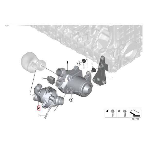 BMW F01 F07 F10 F11 サーモスタット/サーモスタッド N55 エンジン用 11537601159 11538671516 : ...