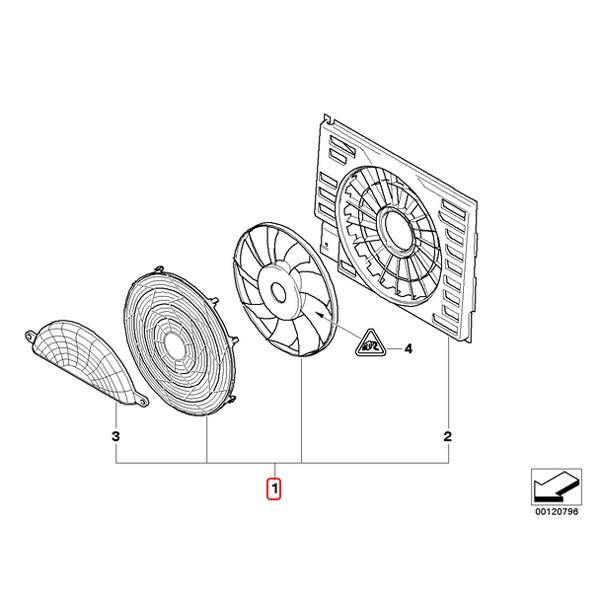 BMW 7シリーズ E66 745Li 760Li 電動ファン/ラジエーターファン/ブロアファン 64546921379 ...