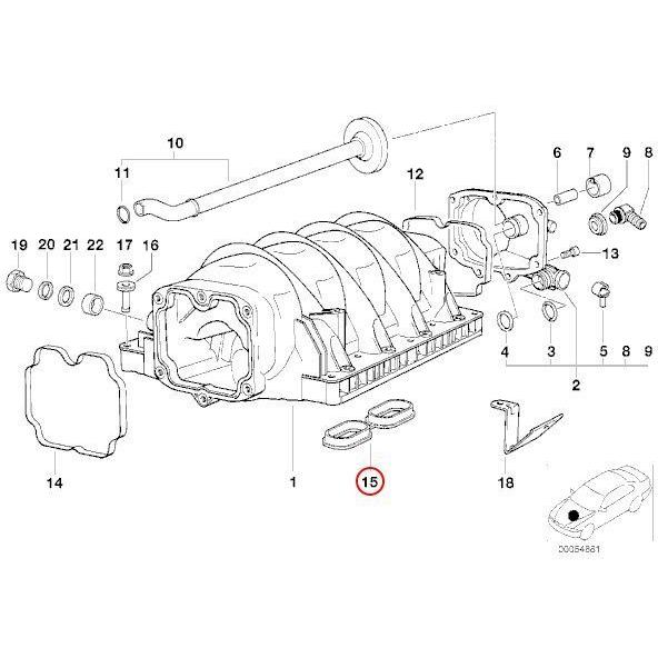 BMW 7シリーズ E32 E38 730i 740i 740iL 735i インマニガスケット/インテークマニホールドガスケット 4点セット ...