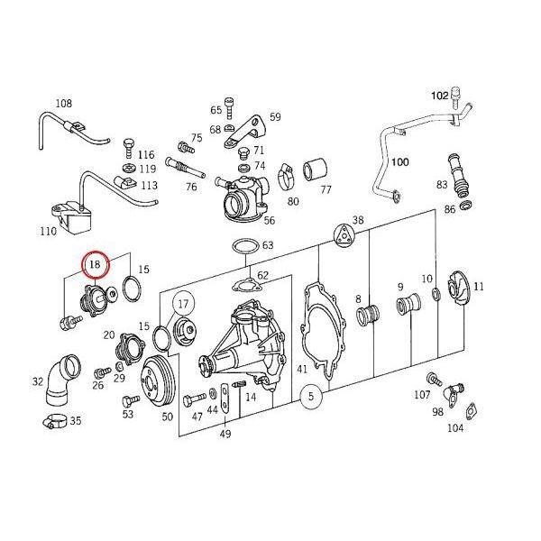 ベンツ W124 W210 Eクラス サーモスタット 80℃ M119エンジン用 1192000015 500E E500 E420 : プロ ...