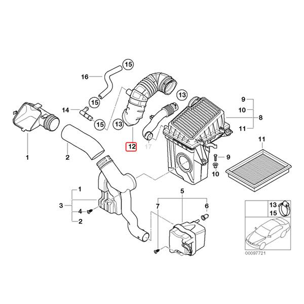 MINI（ミニ） BMW MINI R50 クーパー Cooper エアインテーク ダストカバー/ダクトホース W10 エンジン用 ...