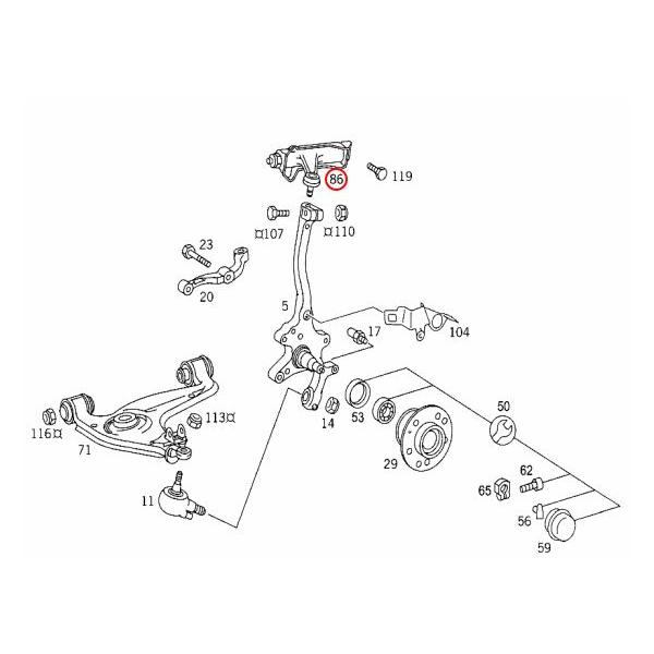 Mercedes-Benz ベンツ W140 300SE 400SEL 500SE 500SEL フロント アッパーアーム/トップコントロール ...
