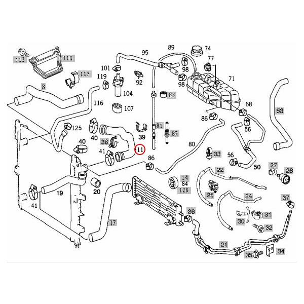 Mercedes-Benz ベンツ Mクラス W163 ML350 ラジエーターホース/アッパーホース 1635010182 : プロテック ...