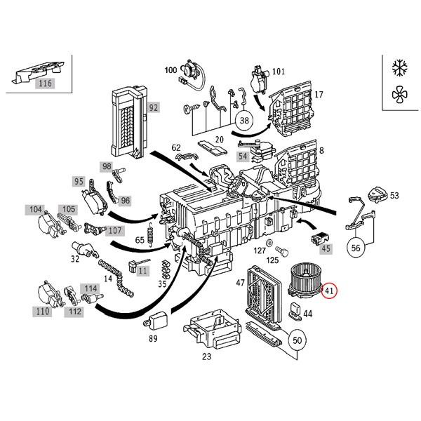 Mercedes-Benz ベンツ Mクラス W163 ML350 ML430 ML55AMG ブロアモーター/ブロアファン 左ハンドル用 ...