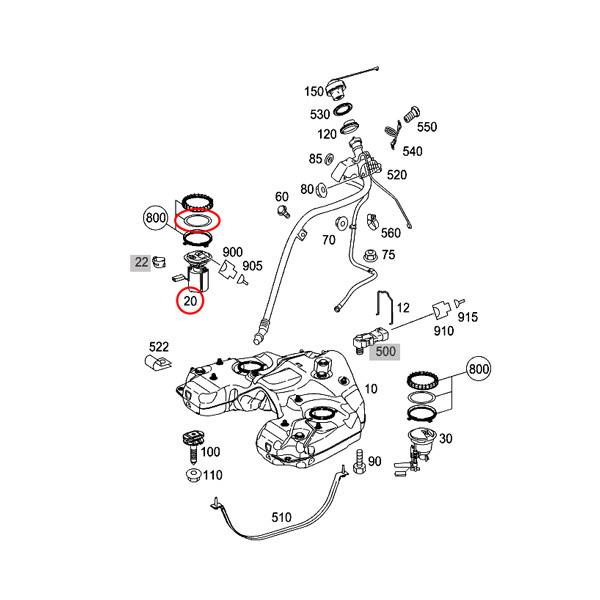 Mercedes-Benz ベンツ W164 X164 燃料ポンプ/フューエルポンプ ディーゼルエンジン用 1644701294 : プロ ...