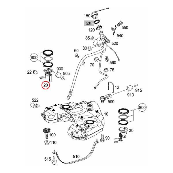 Mercedes-Benz ベンツ GLクラス X164 GL550 燃料ポンプ/フューエルポンプ 1644701994 1644700194 ...