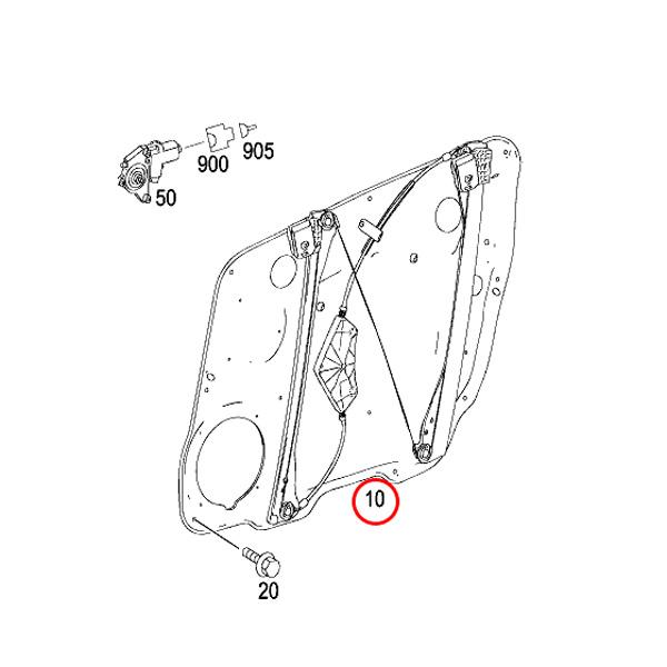 Mercedes-Benz ベンツ W164 ML350 ML500 フロント パワーウインドウレギュレーター 右側 1647201679 ...