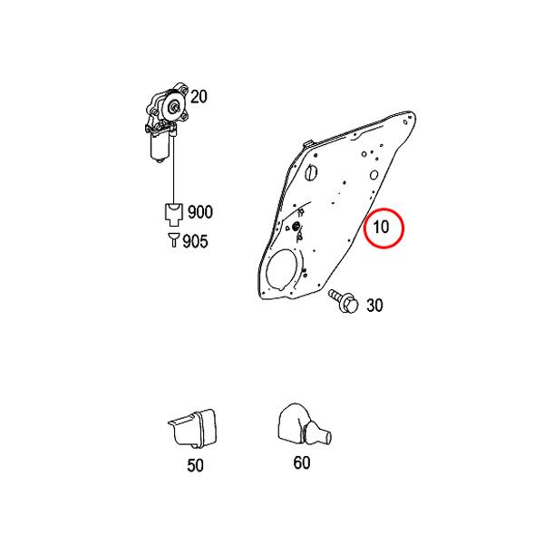 Mercedes-Benz ベンツ X164 GL550 リア/リヤ パワーウインドウレギュレーター 左側 1647303179 : プロ ...