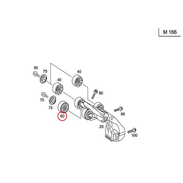 Mercedes-Benz ベンツ W168 W169 W245 W414 ベルトテンショナープーリー/テンショナープーリー ...