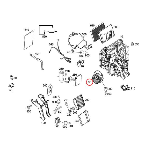 ベンツ W245 B170 B180 B200 ブロアモーター/ブロアファン マニュアルエアコン装備車用 1698200642 : ...