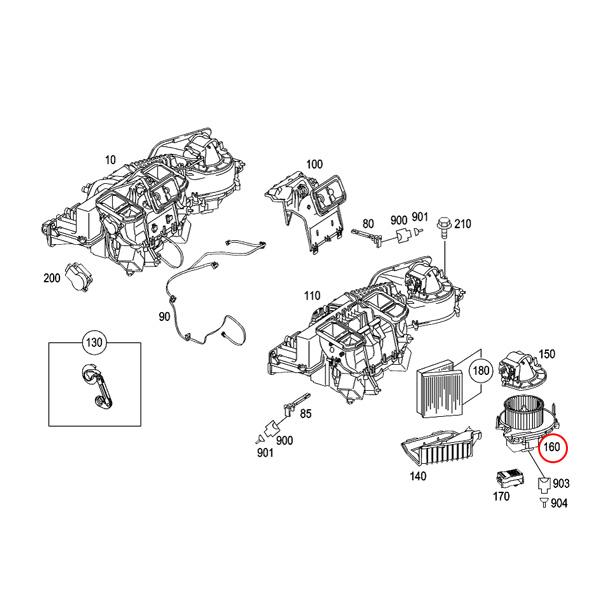 Mercedes-Benz（メルセデス・ベンツ） ベンツ R171 SLK280 SLK350 ブロアモーター/ブロアファン 左ハンドル用 ...
