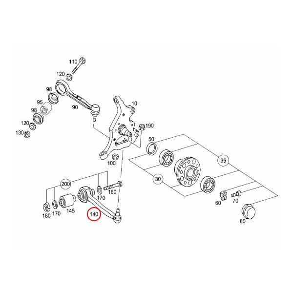 Mercedes-Benz [6ヶ月保証付]ベンツ W203 W209 R171 ロアアーム 右側 耐久重視 2033303411 ...