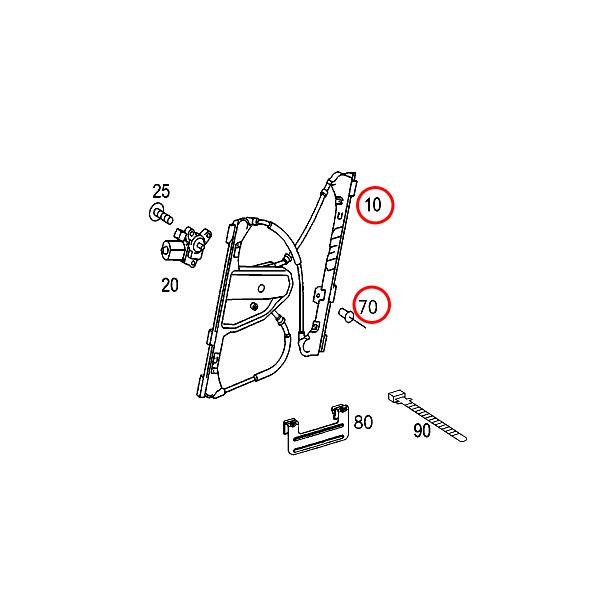 Mercedes-Benz（メルセデス・ベンツ） 6ヶ月保証付き ベンツ Cクラス W203 パワーウインドウレギュレーター 右フロント ...