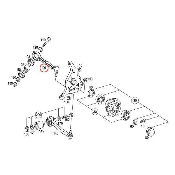 Mercedes-Benz ベンツ C207 A207 E250 E350 E400 E550 フロント テンションロッド 右側 ...