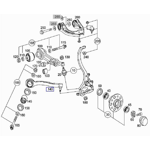 [6ヶ月保証付] ベンツ W211 フロント ストラットアーム 右側 ブッシュ入 2113304411 2113301211 ...
