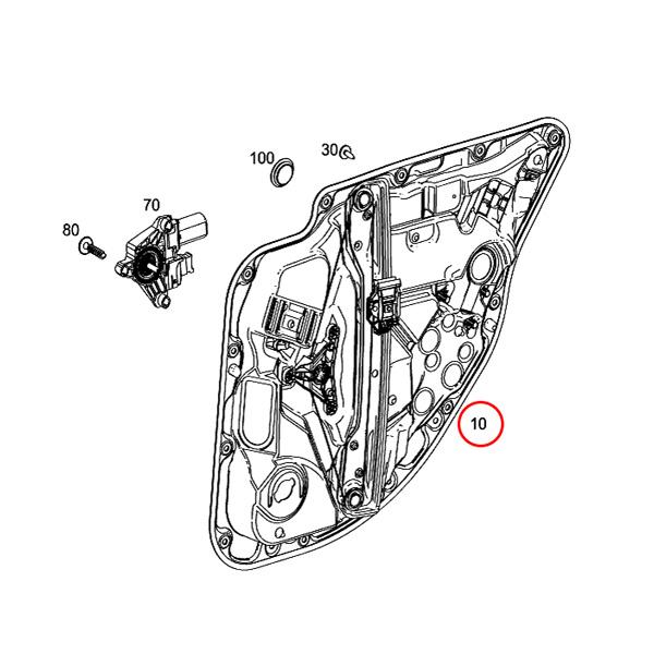 Mercedes-Benz ベンツ W213 S213 E43 E50 E53 E63 リア/リヤ パワーウインドウレギュレーター 右側 ...