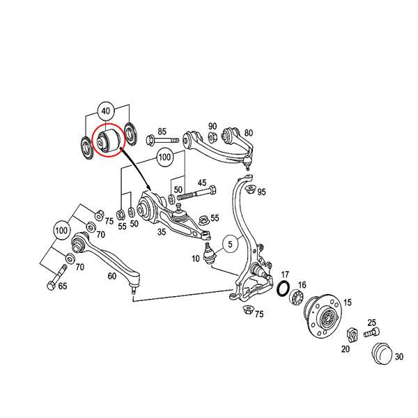 ベンツ SL R230 SL350 SL500 SL550 SL55 SL600 SL63 フロント ロアアーム ブッシュキット 左右 ...
