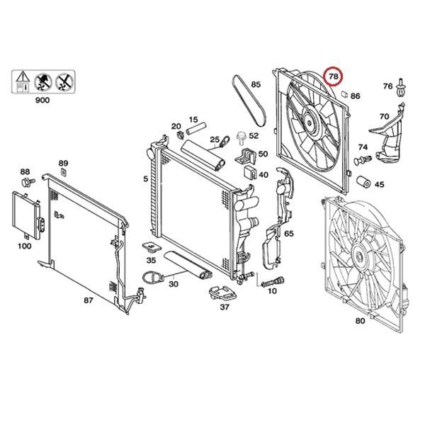 Mercedes-Benz ベンツ CLクラス W215 CL500 電動ファン/ラジエーターファン/ブロアファン ベルトタイプ ...